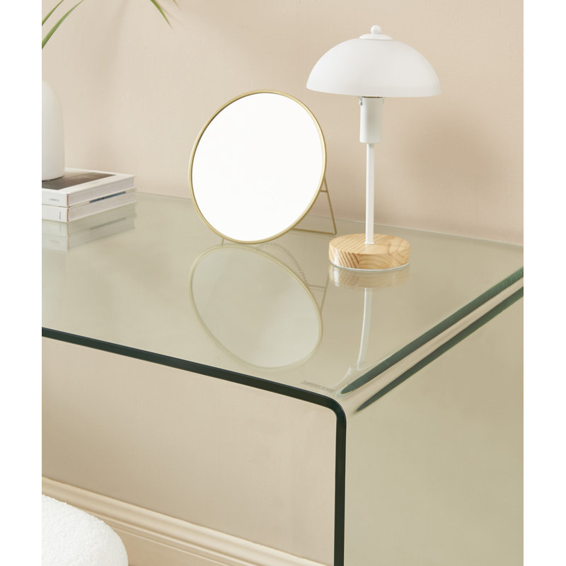 Richlyn Desk Clear Tempered Glass L47.24 in Ivy Bronx